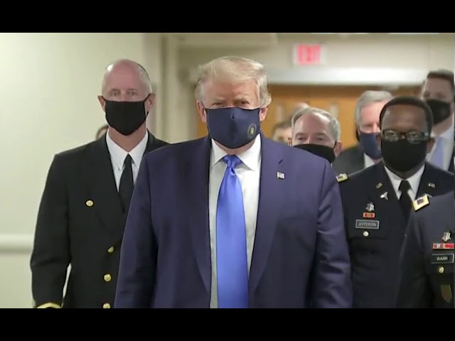 President Trump wears mask during visit to Walter Reed Military Medical ...
