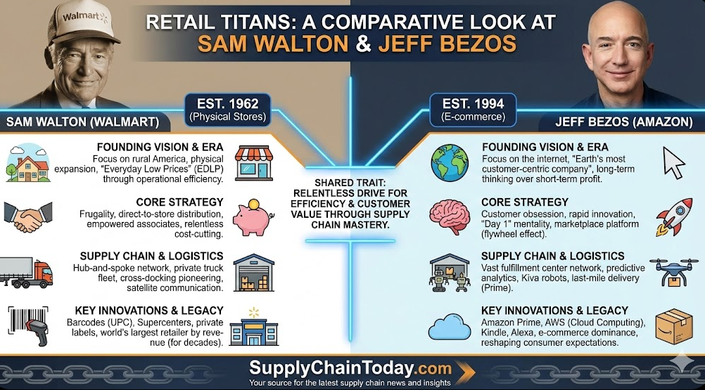 The Architects of Modern Retail: Sam Walton vs. Jeff Bezos.
