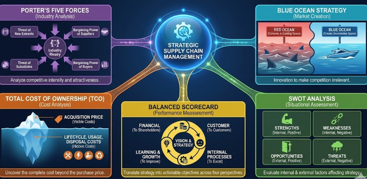 Infographics: Porter's Five Forces, TCO, Blue Ocean Strategy, SWOT ...