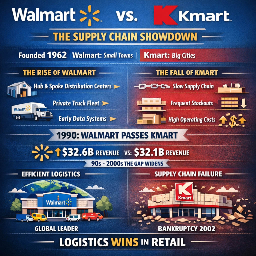 Walmart vs. Kmart: The Supply Chain Battle That Reshaped Retail.